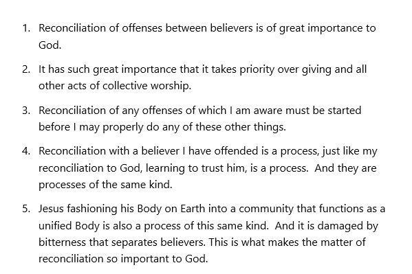 The Command to "Go" and "Be Reconciled" -- Part 2, The "Then"